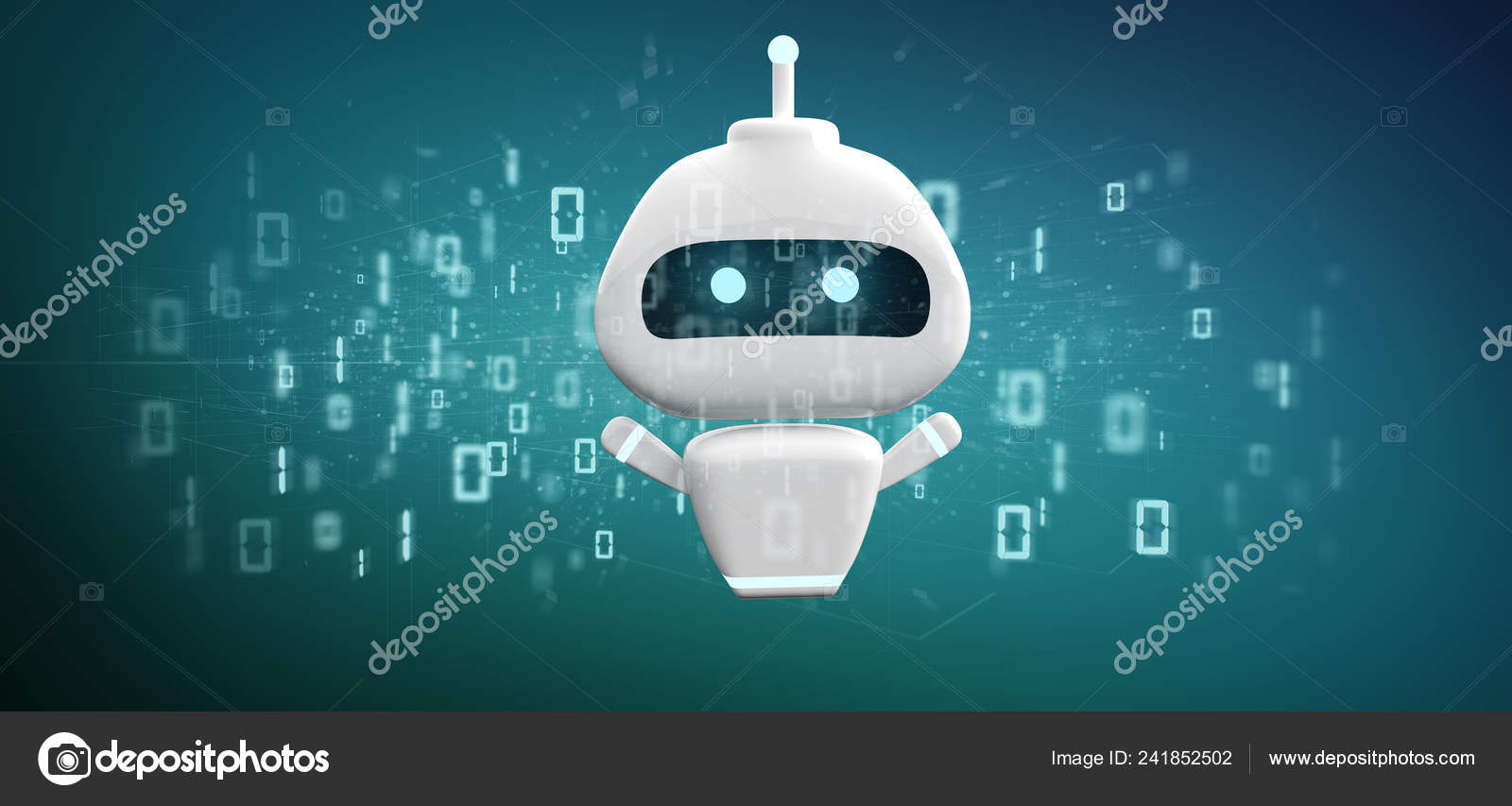 View Chatbot Binary Code Rendering — Stock Photo © perig76 #241852502