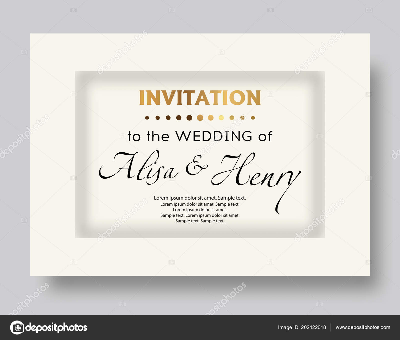 Wedding Invitation Template Elegant Background Text Greeting Card ...