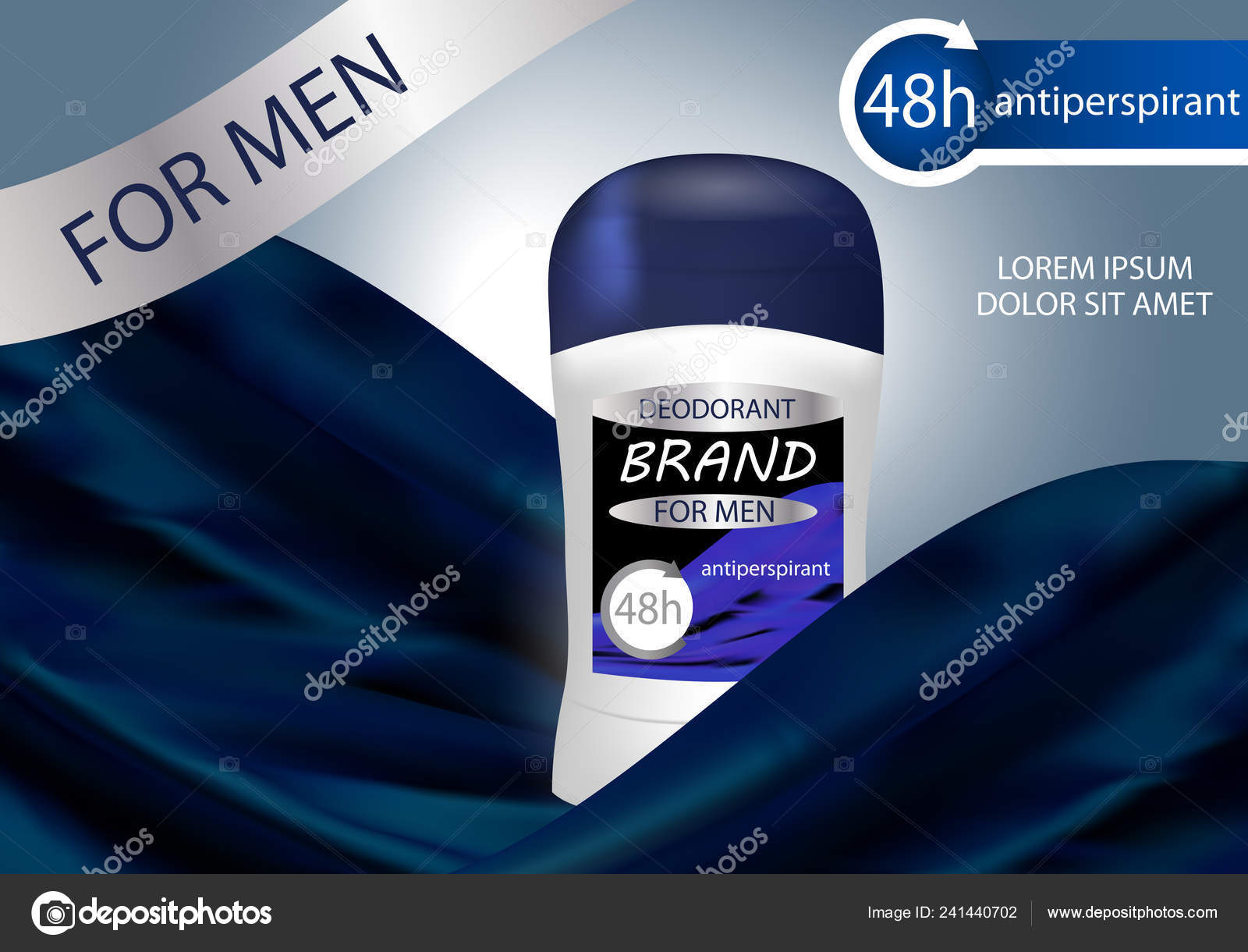 Long Lasting Deodorant Antiperspirant Men Soft Silk Vector Illustration ...