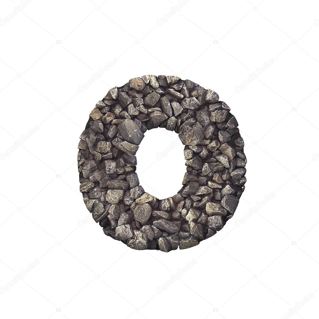Gravel Letter Small Crushed Rock Font Isolated White Background ...