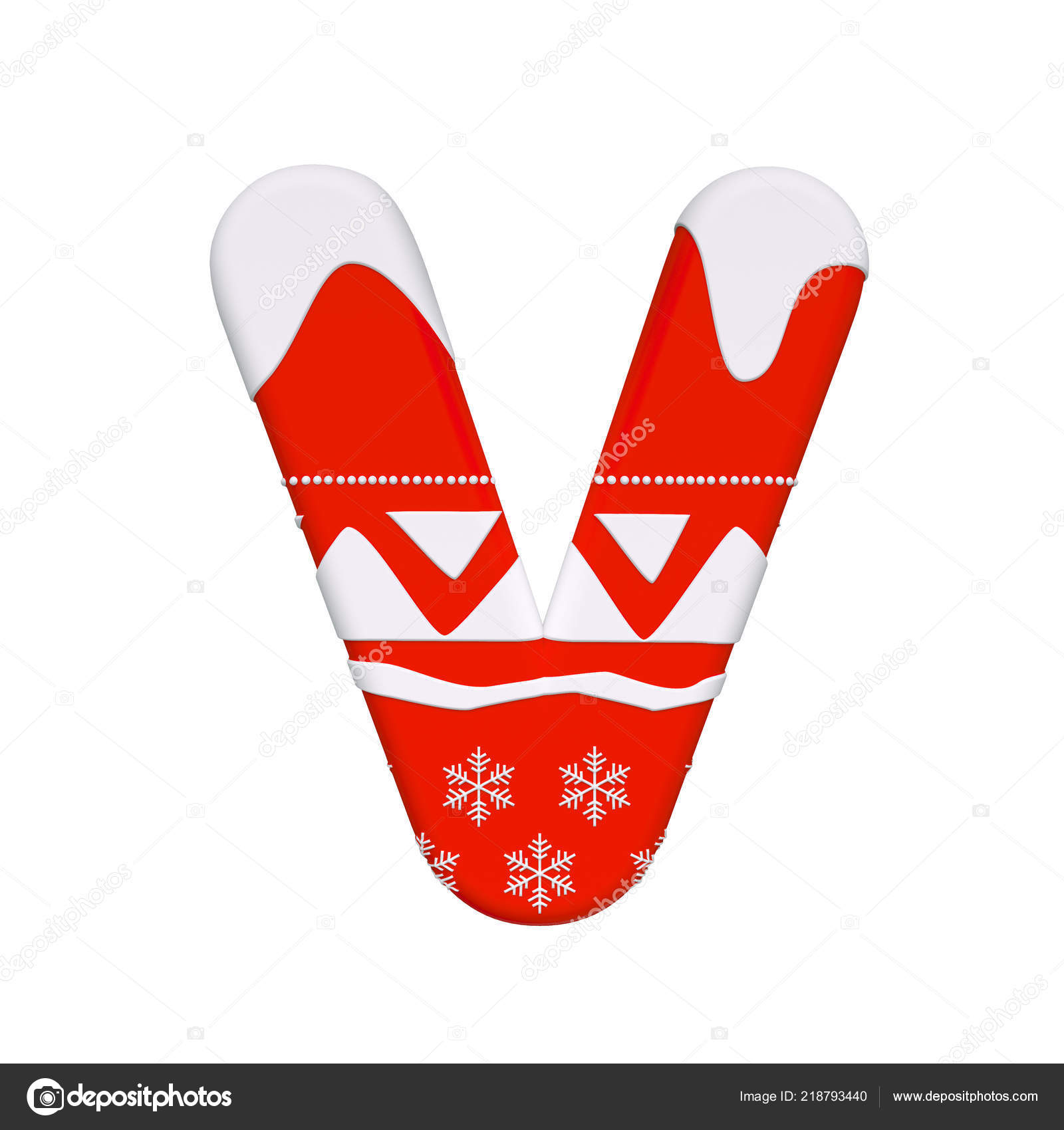 Christmas Letter Capital Xmas Font Isolated White Background Alphabet ...