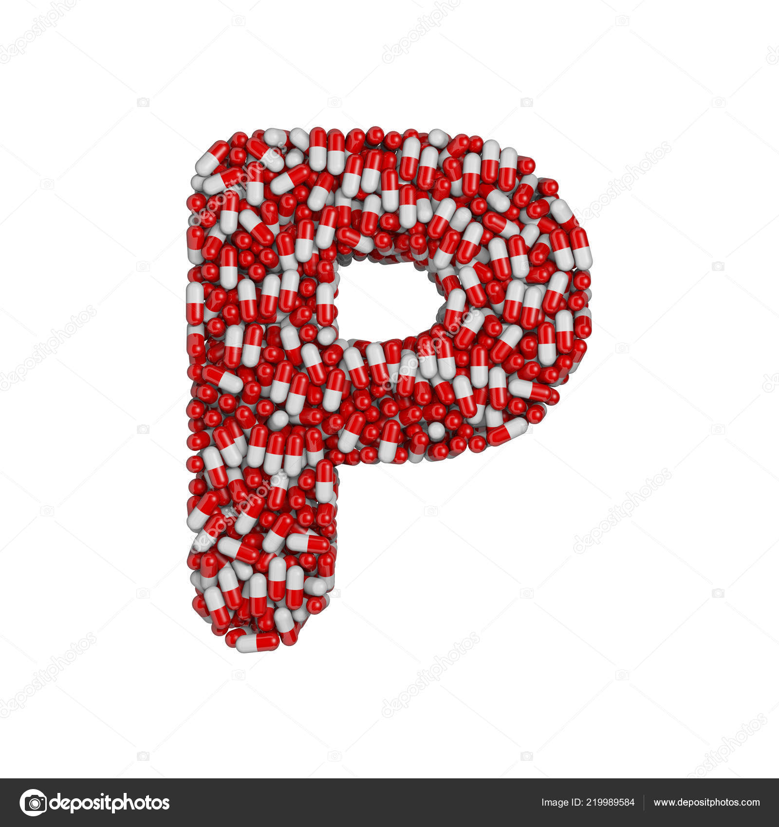 Pills Letter Upper Case Pharmaceutical Font Isolated White Background ...