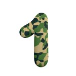 Camouflage Number Render Font Camouflage Texture Isolated White ...