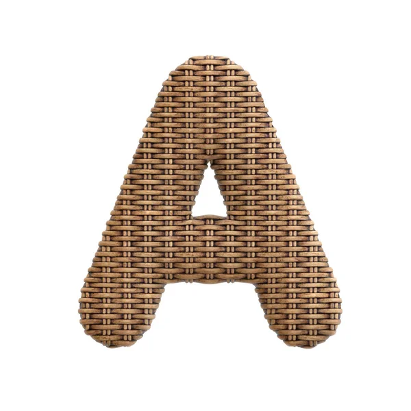 Wicker Letter Capital Rattan Font Isolated White Background Alphabet ...