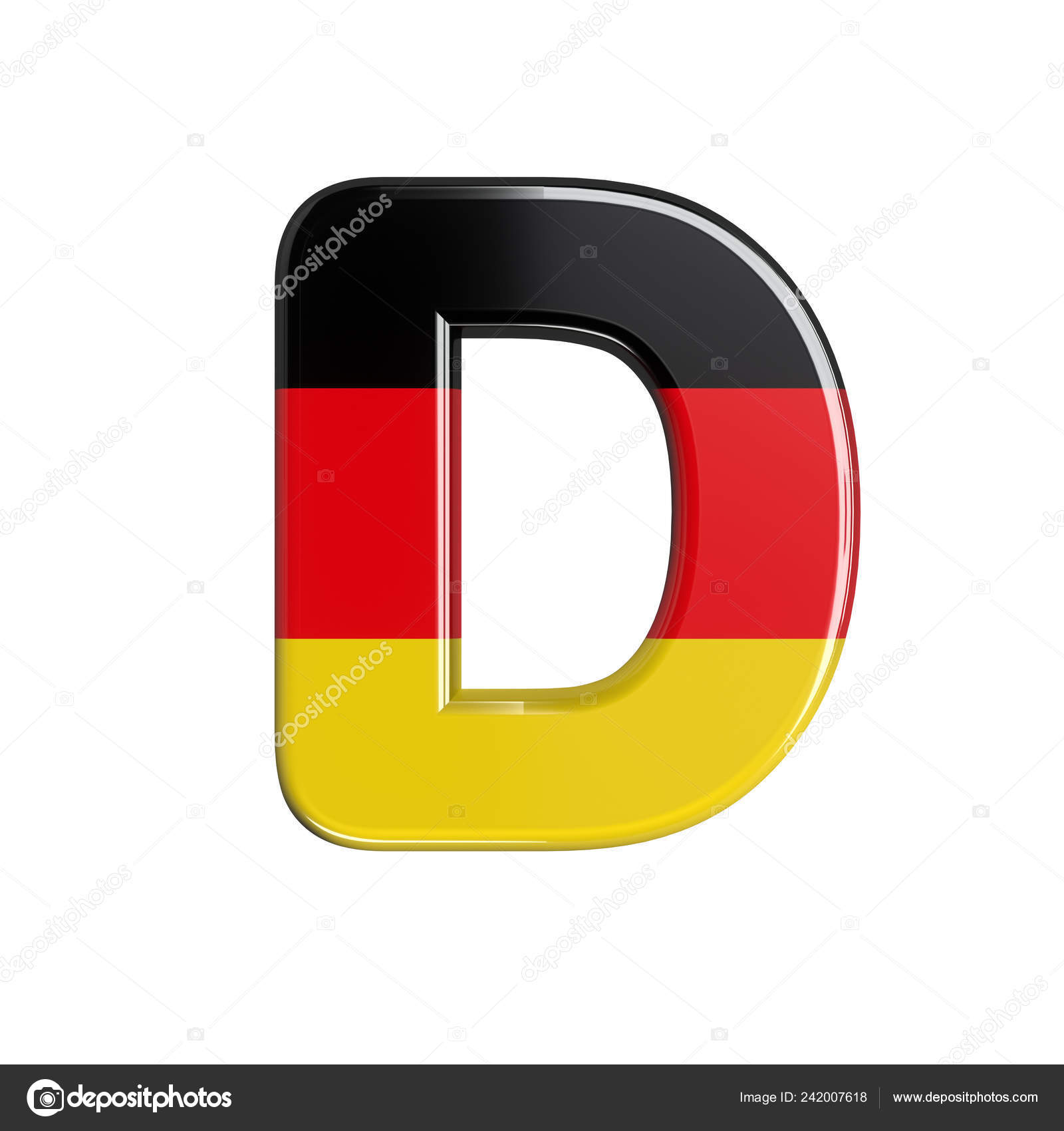 Germany Flag Letter Uppercase German Font Isolated White Background ...