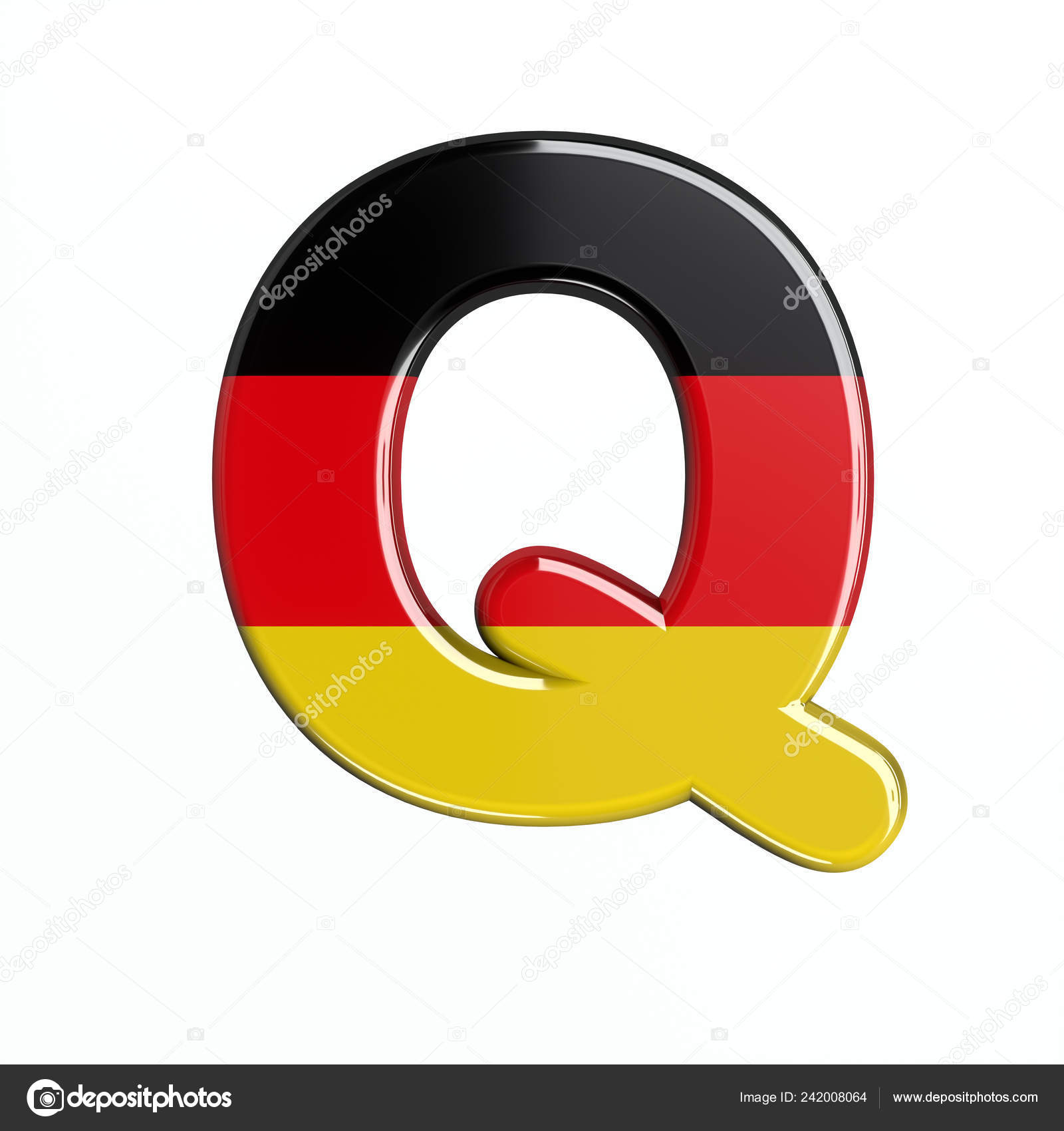 Germany Flag Letter Large German Font Isolated White Background ...