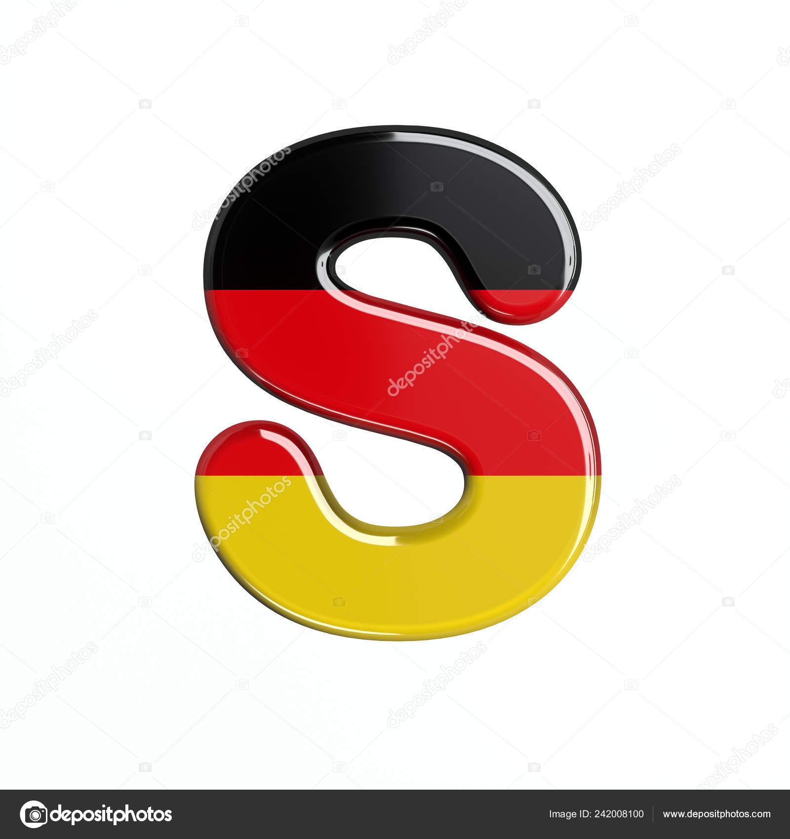 Germany Flag Letter Capital German Font Isolated White Background ...