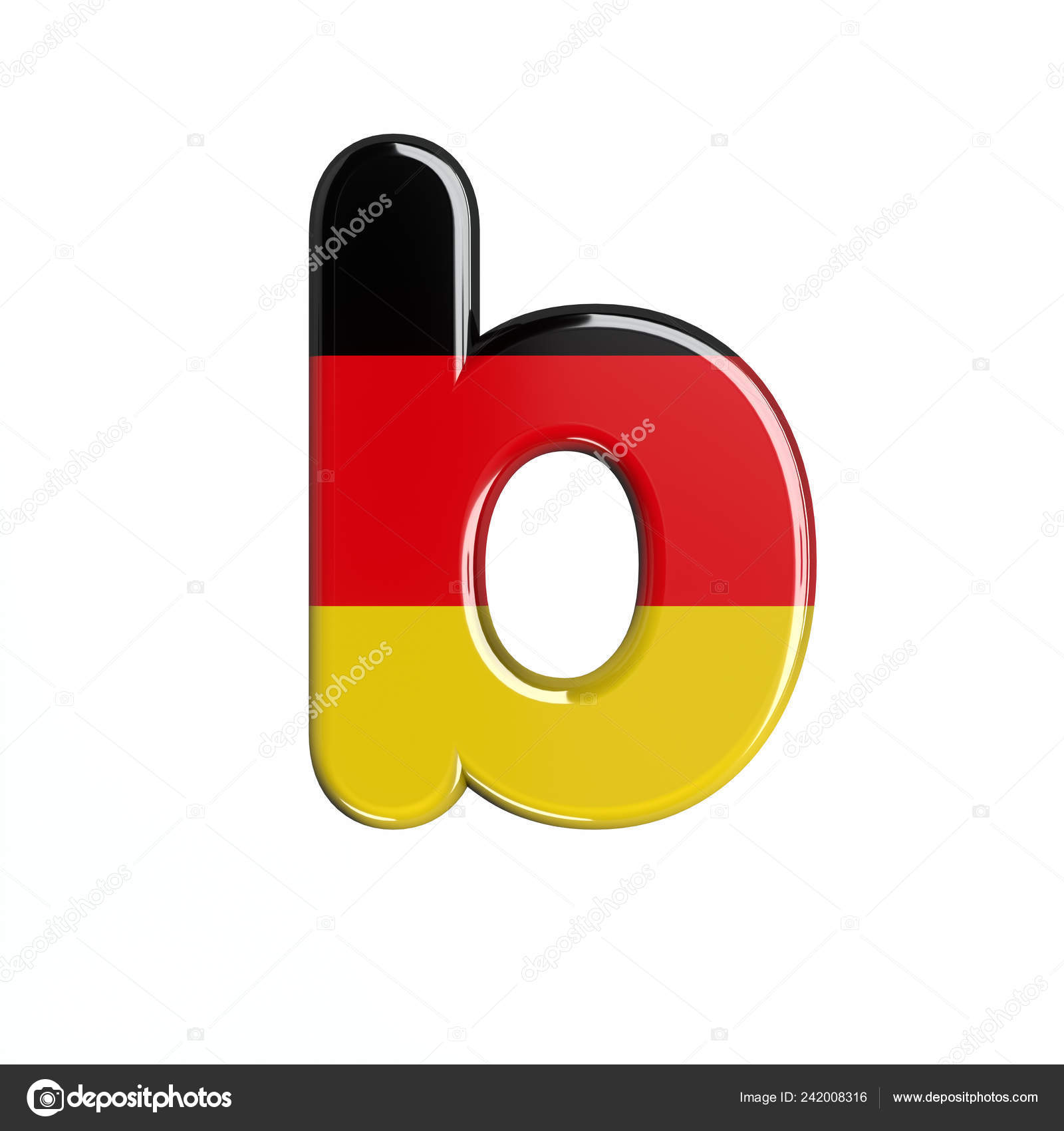 Germany Flag Letter Small German Font Isolated White Background ...