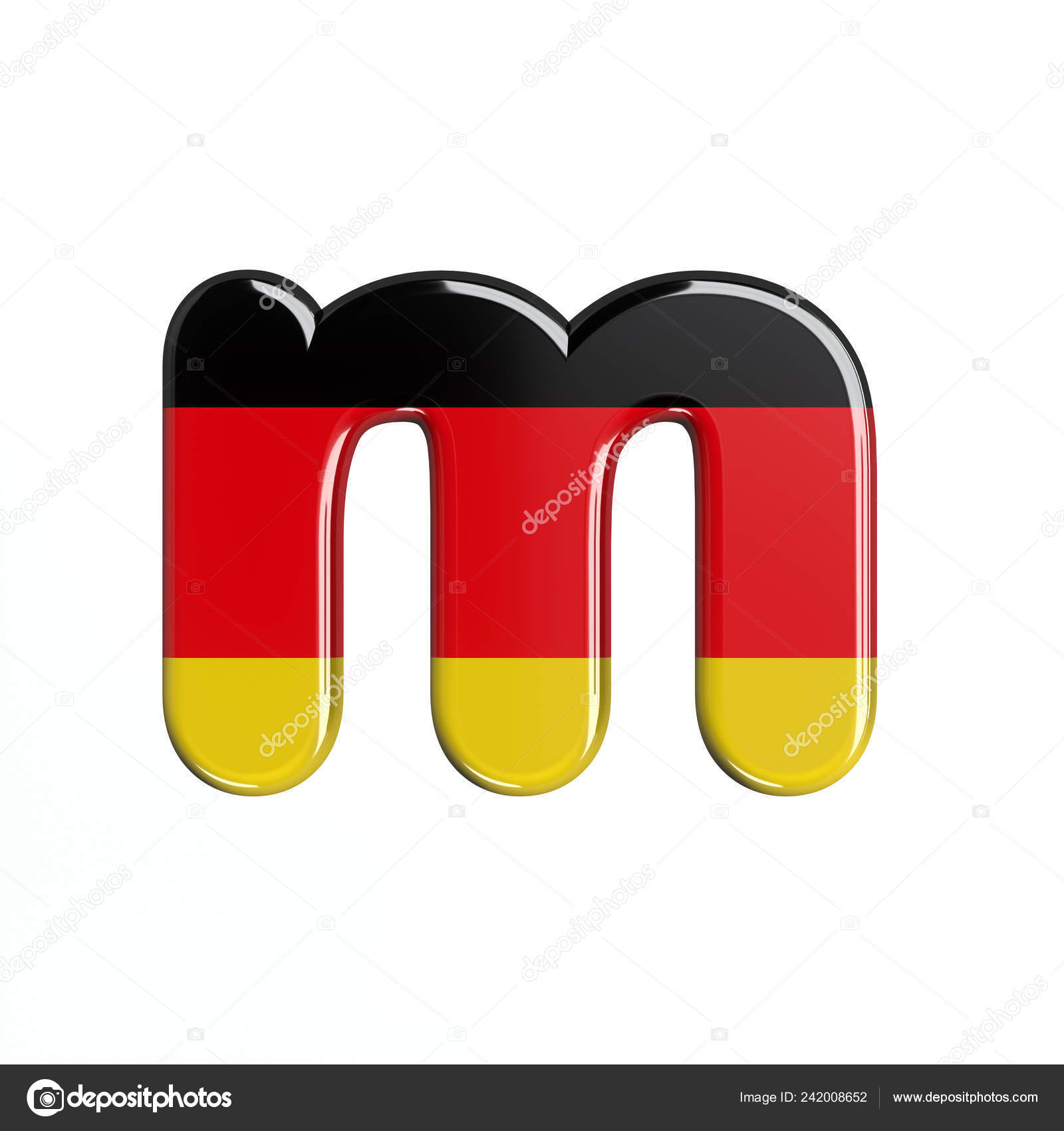 Germany Flag Letter Small German Font Isolated White Background ...