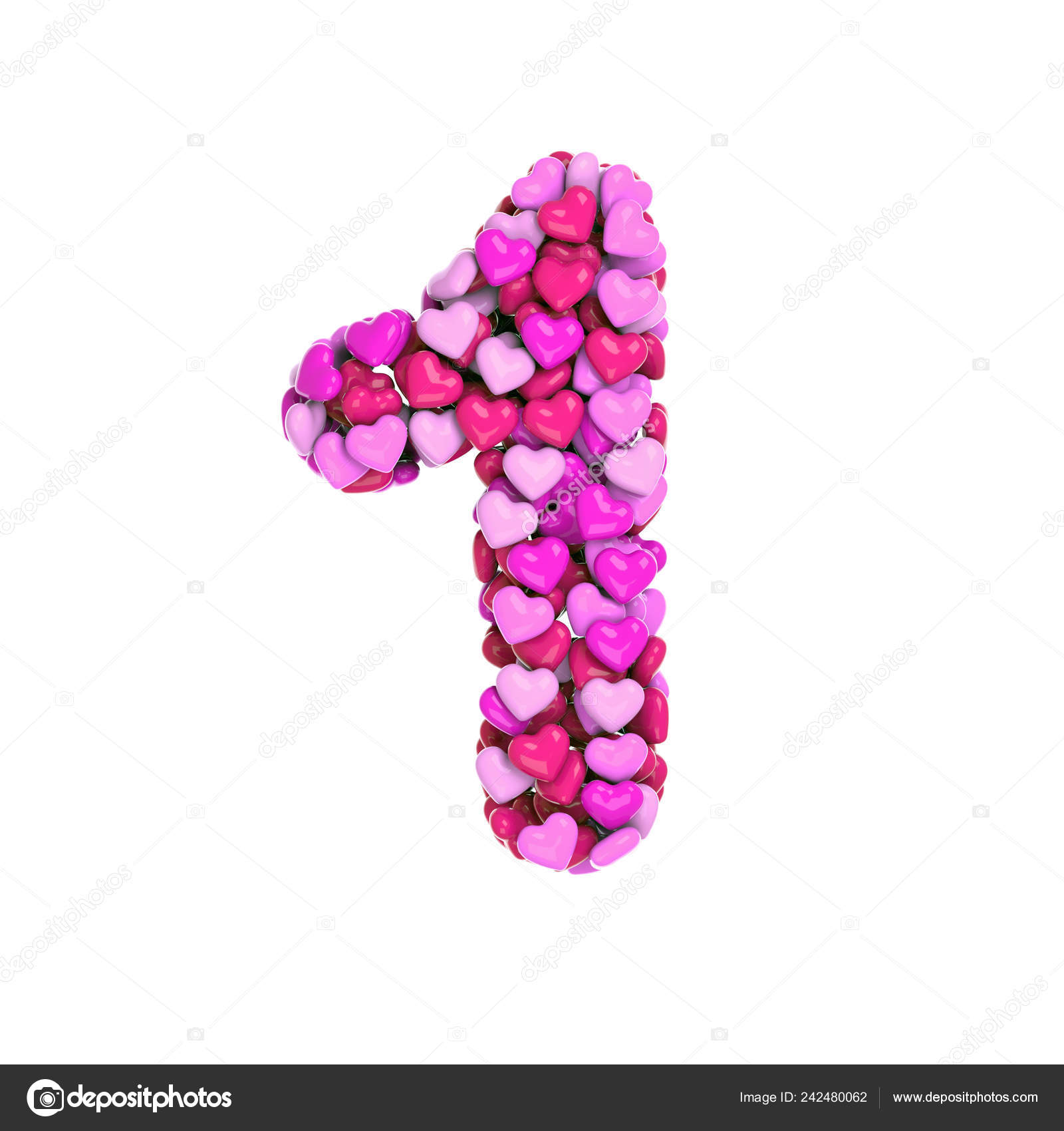 Valentine Number Heart Digit Isolated White Background Alphabet Perfect ... Valentine Number Heart Digit Isolated White Background Alphabet Perfect ...
