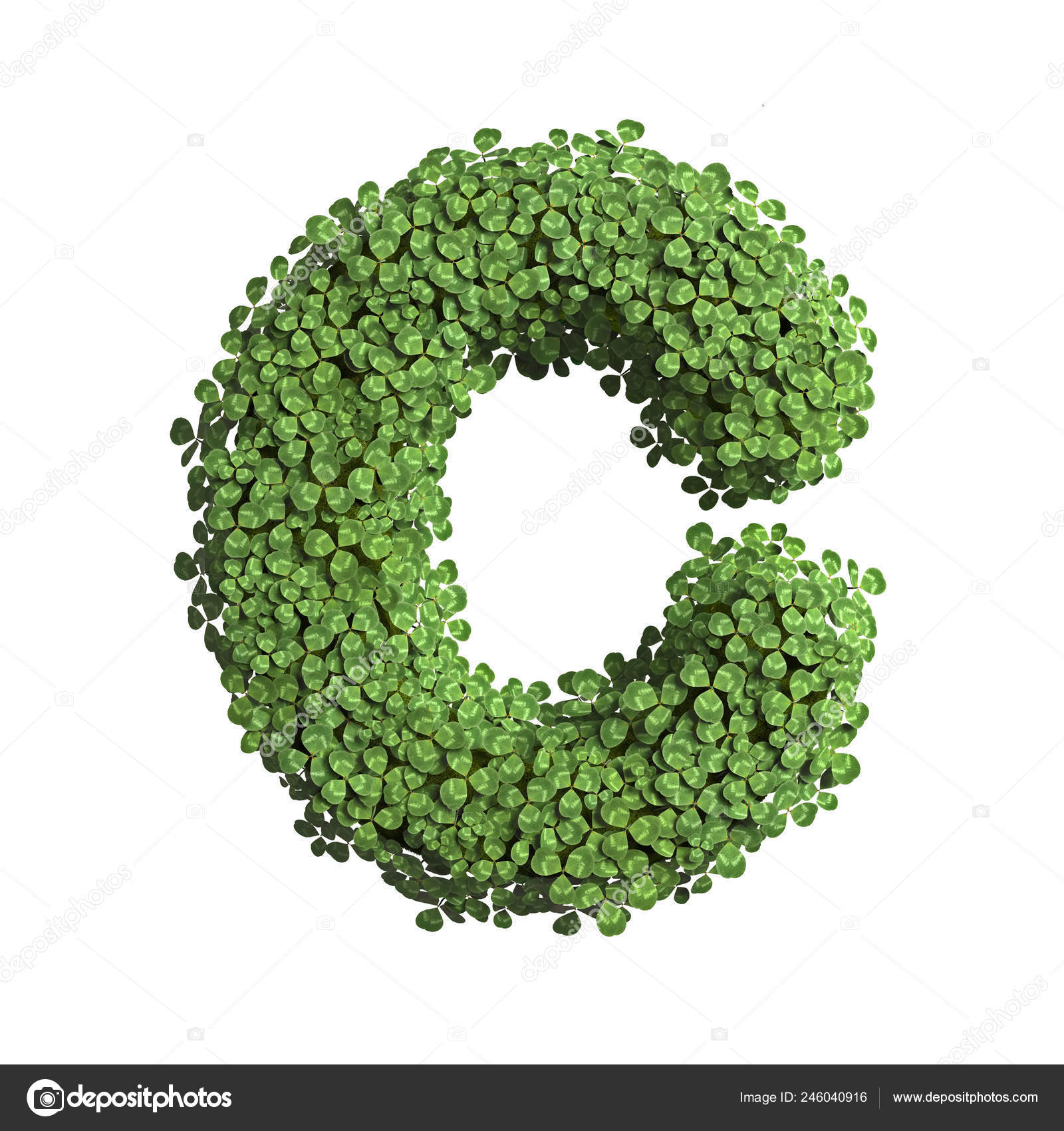 Clover Letter Large Spring Font Isolated White Background Alphabet ...