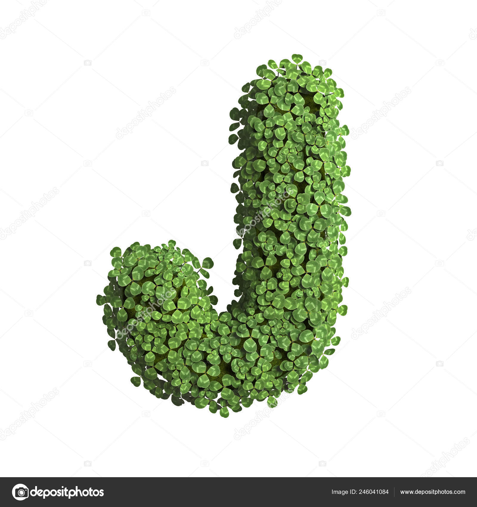 Clover Letter Large Spring Font Isolated White Background Alphabet ...