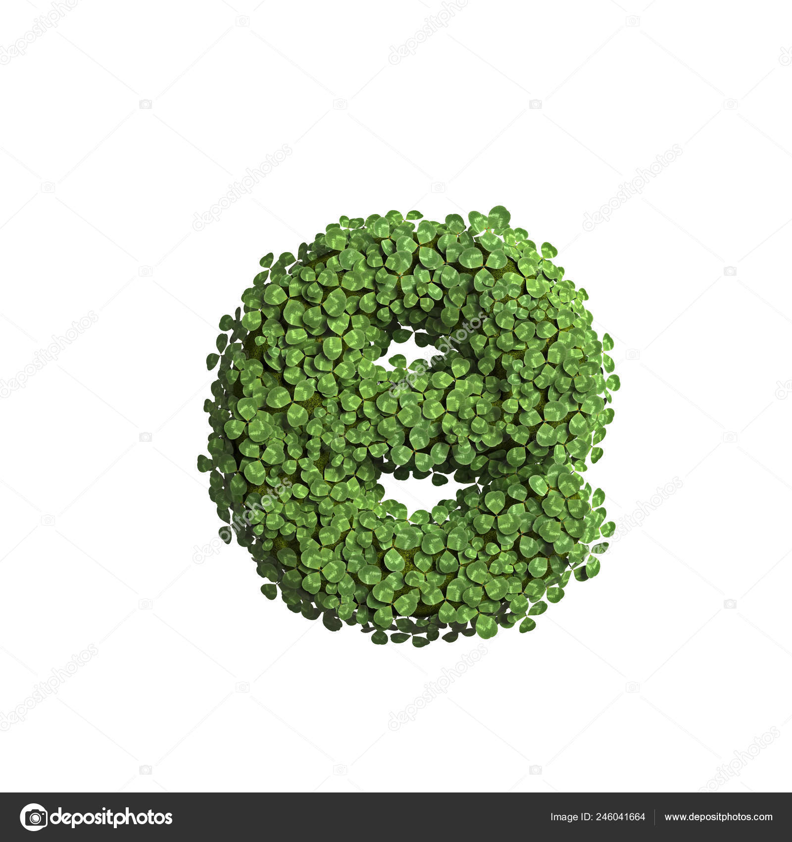 Clover Letter Lowercase Spring Font Isolated White Background Alphabet ...
