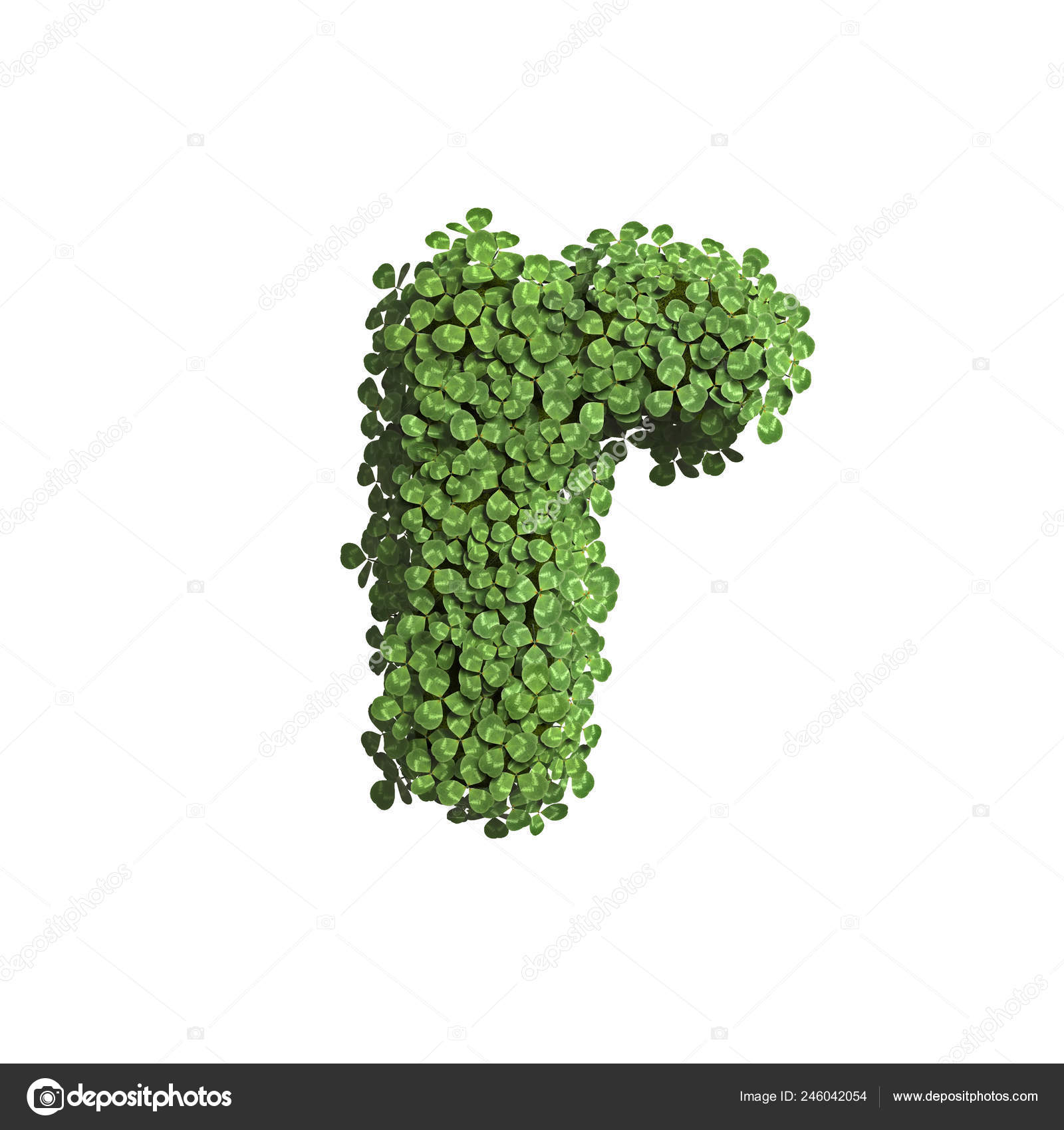 Clover Letter Small Spring Font Isolated White Background Alphabet ...