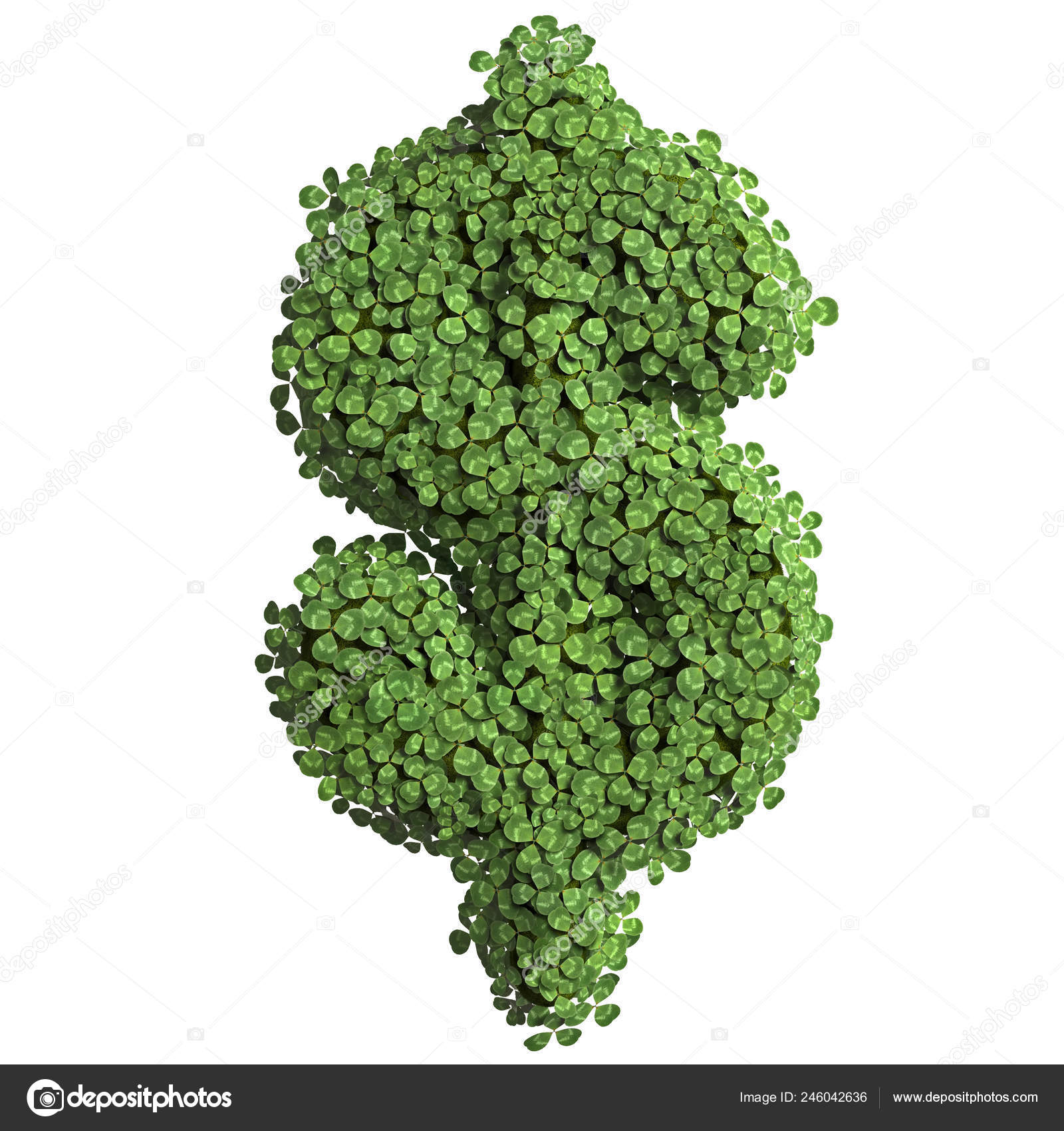 Clover Dollar Currency Sign Spring Business Symbol Isolated White ...