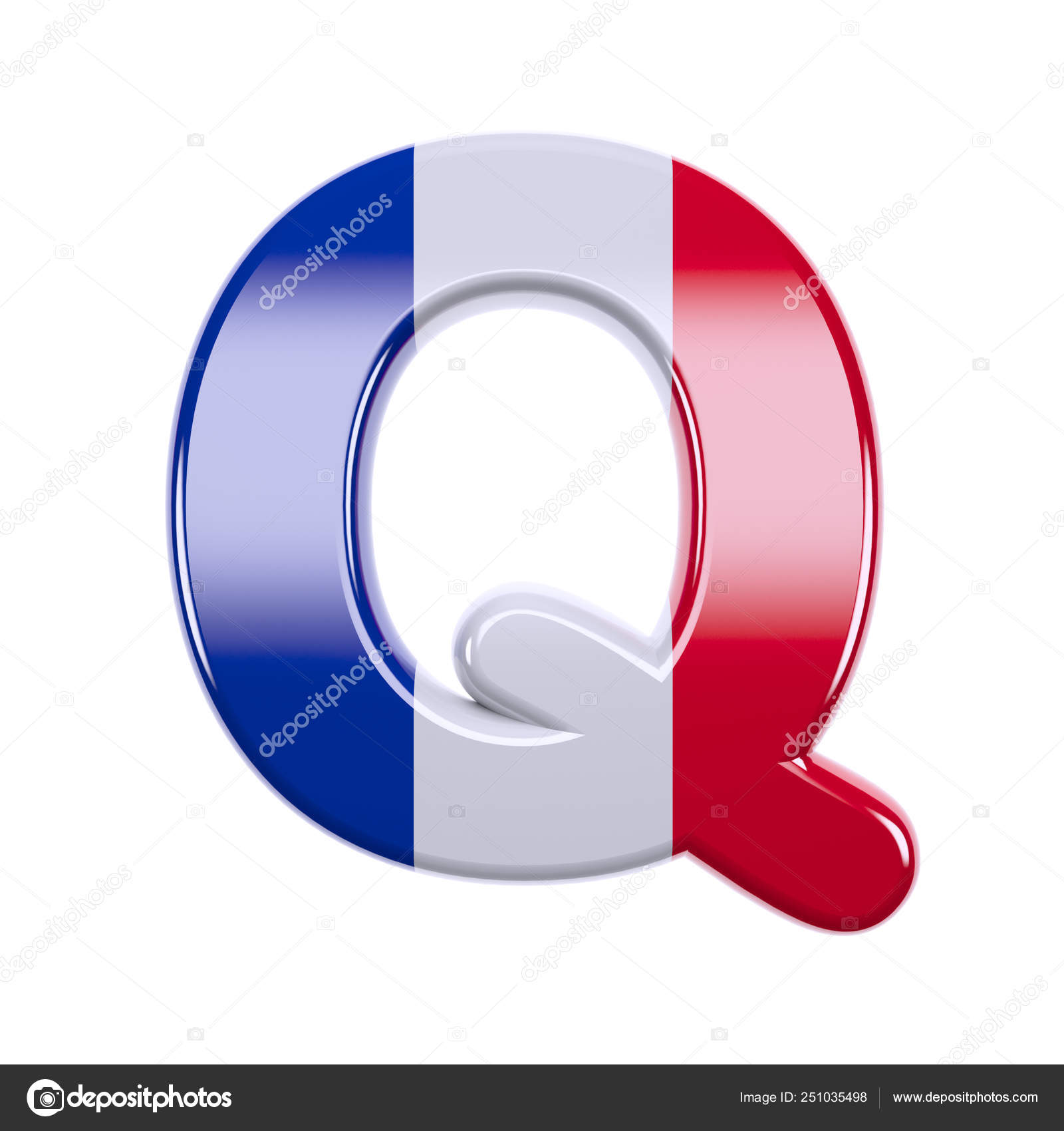 France letter Q - Upper-case 3d French flag font - France, Paris or ...