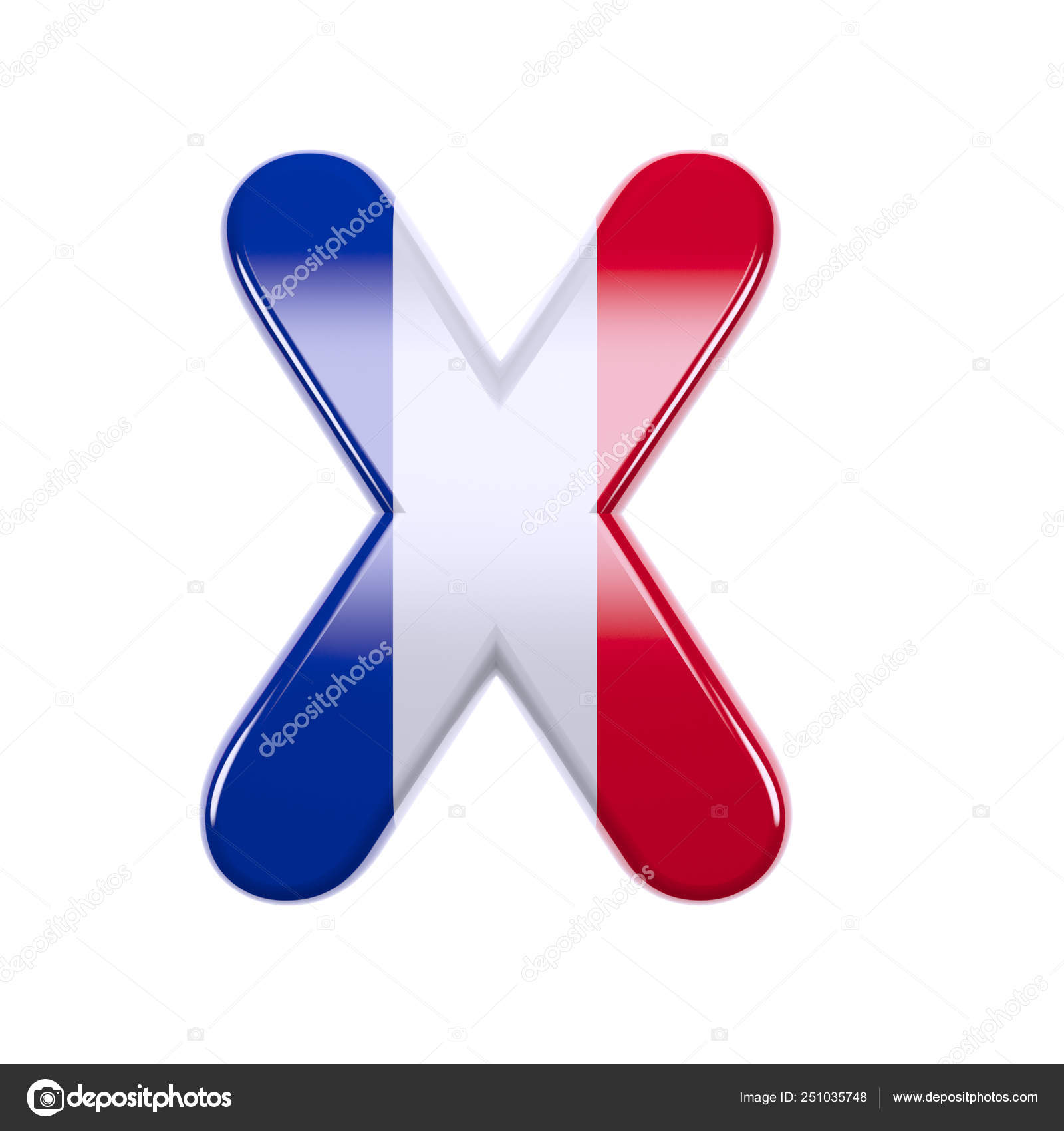 France letter X - Upper-case 3d French flag font - France, Paris or ...