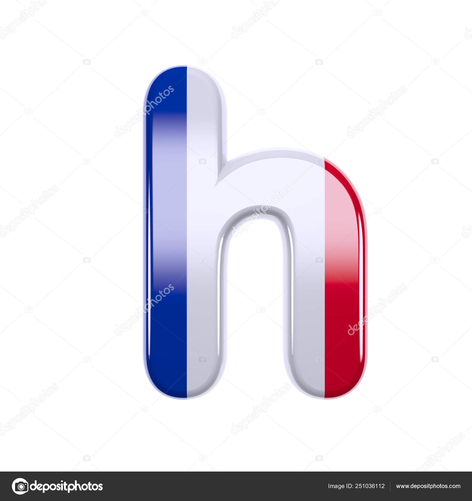 France letter H - Lower-case 3d French flag font - France, Paris or ...