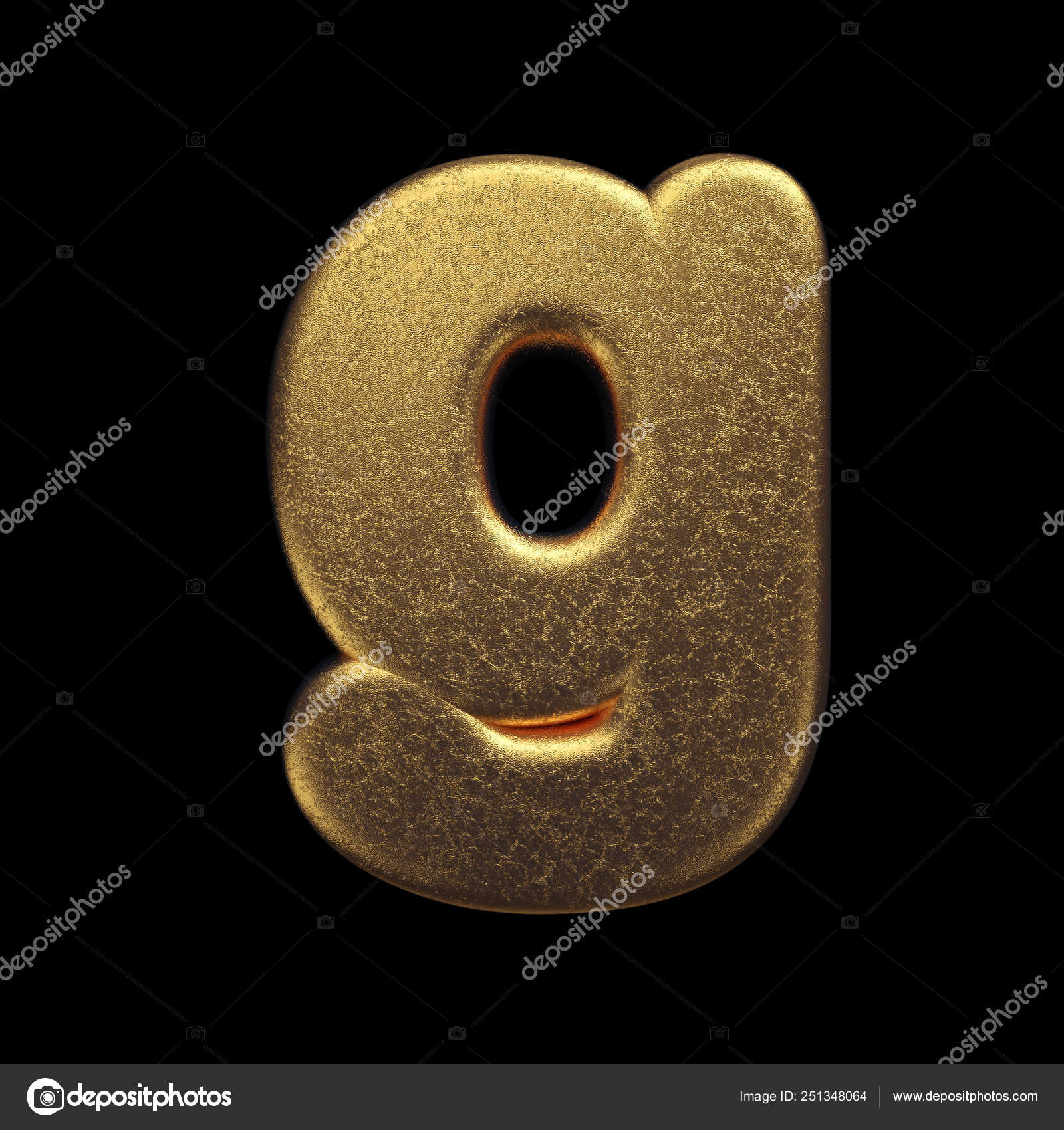 Gold letter G - Small 3d precious metal font - Suitable for fortune ...