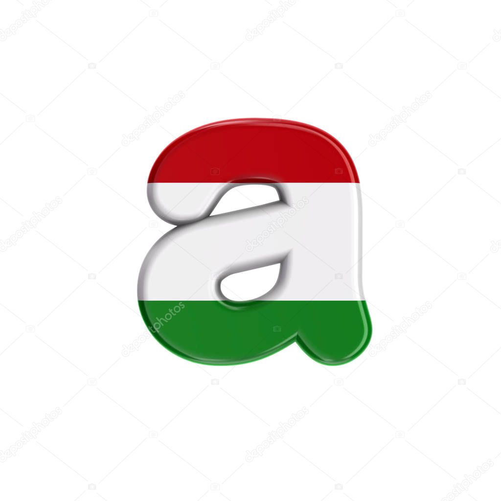hungarian letter A - Lowercase 3d flag of hungary font - Budapest ...