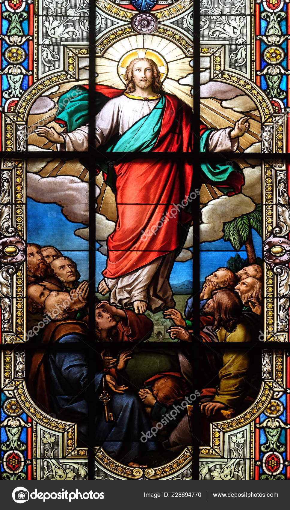 Jesus Ascension Stained Glass