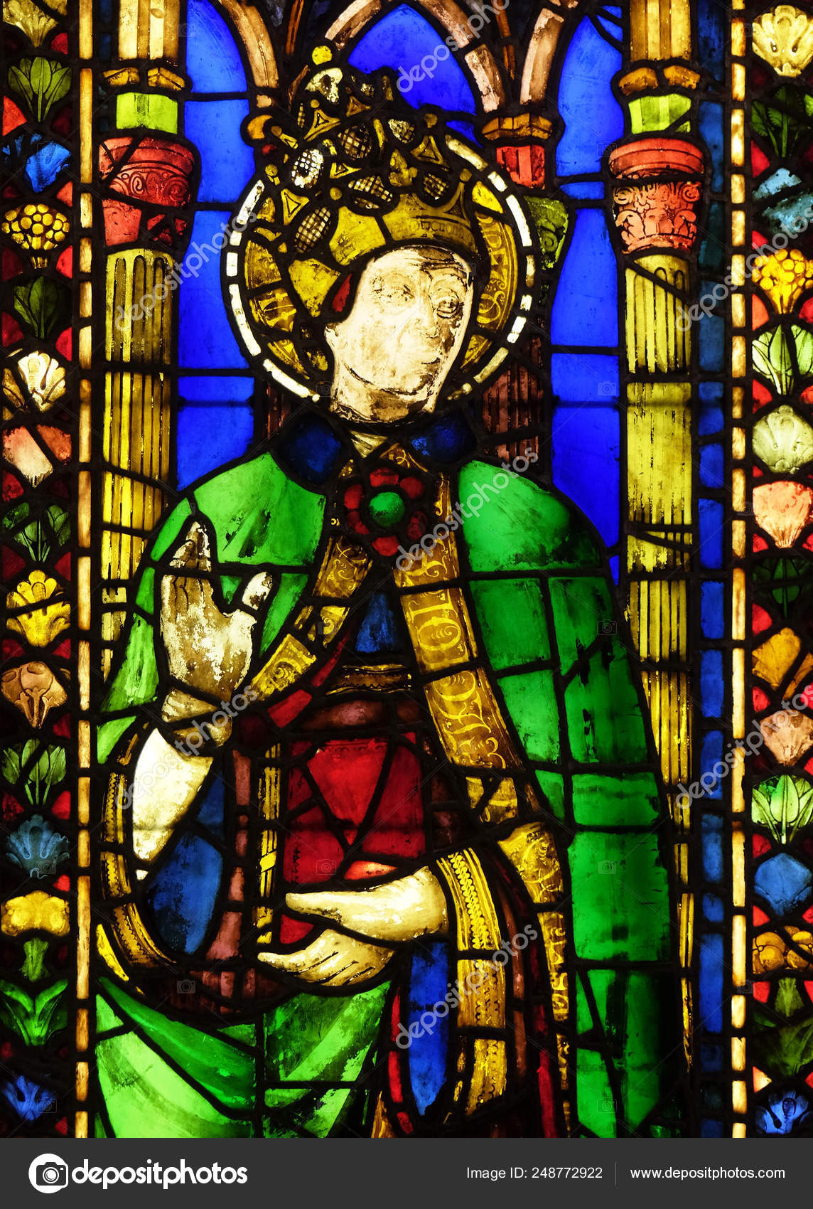 Saint Pope Stained Glass Window Alesso Baldovinetti Basilica Santa ...