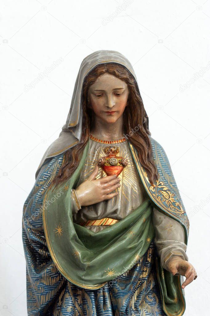 Inmaculado Corazón de María, estatua sobre el altar de San José en la ...