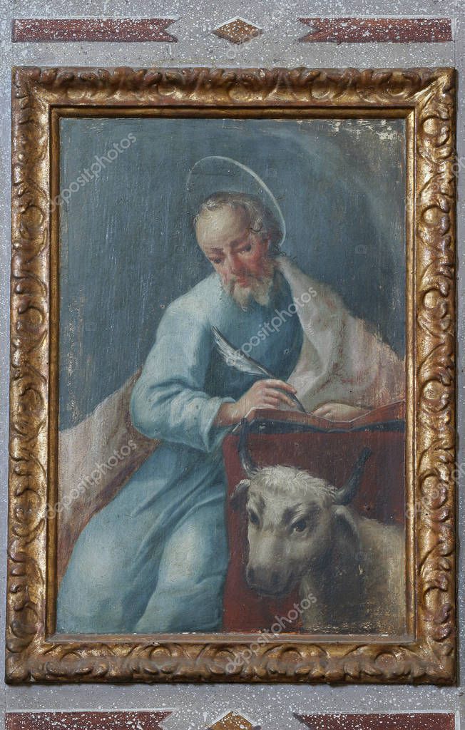 San Lucas Evangelista, púlpito en la Iglesia de la Asunción de la ...