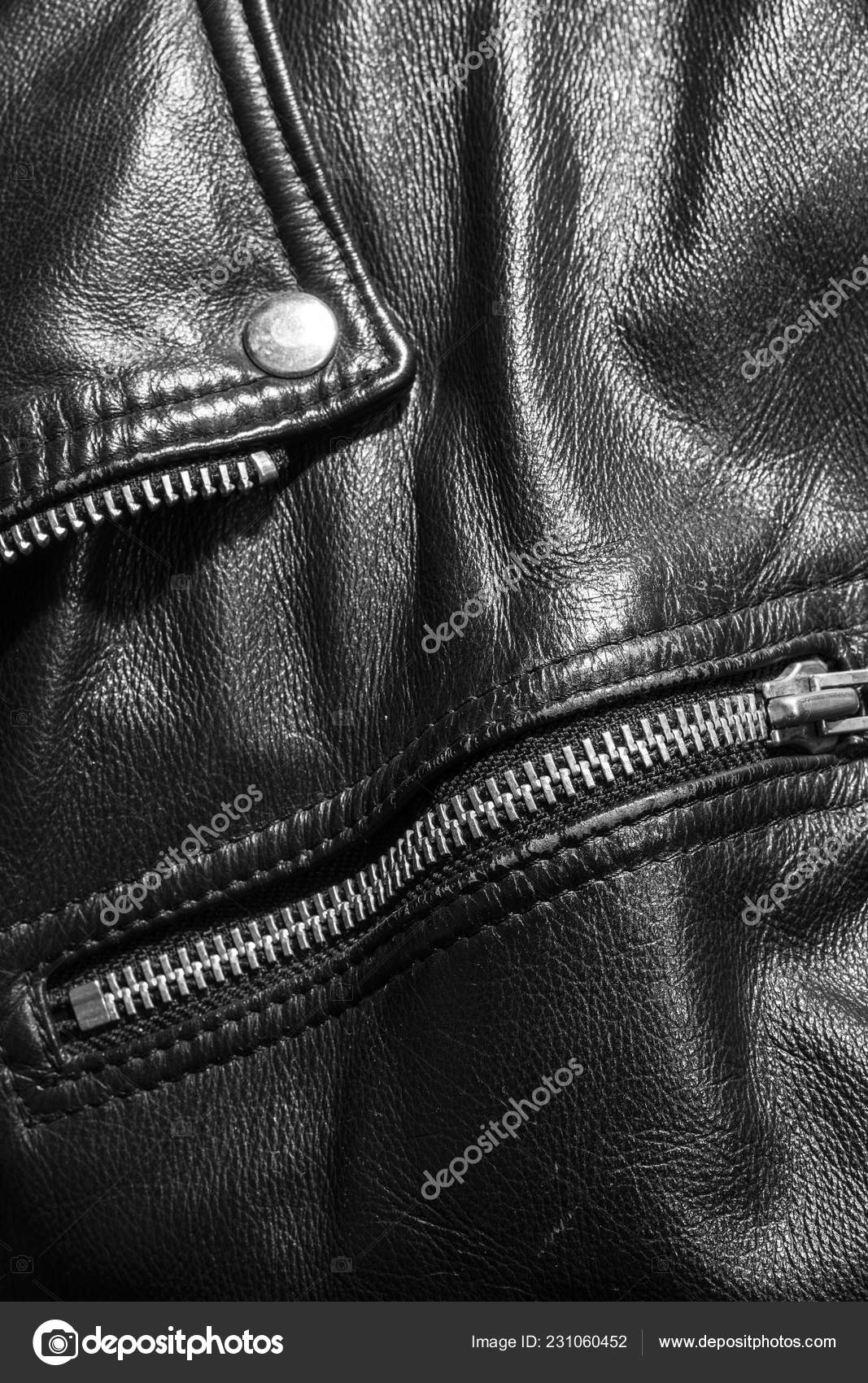 Black Leather Jacket Close Stock Photo by ©marcinm111 231060452