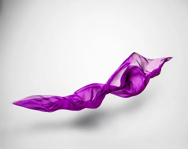 abstract piece of purple fabric flying, art object, design element ...