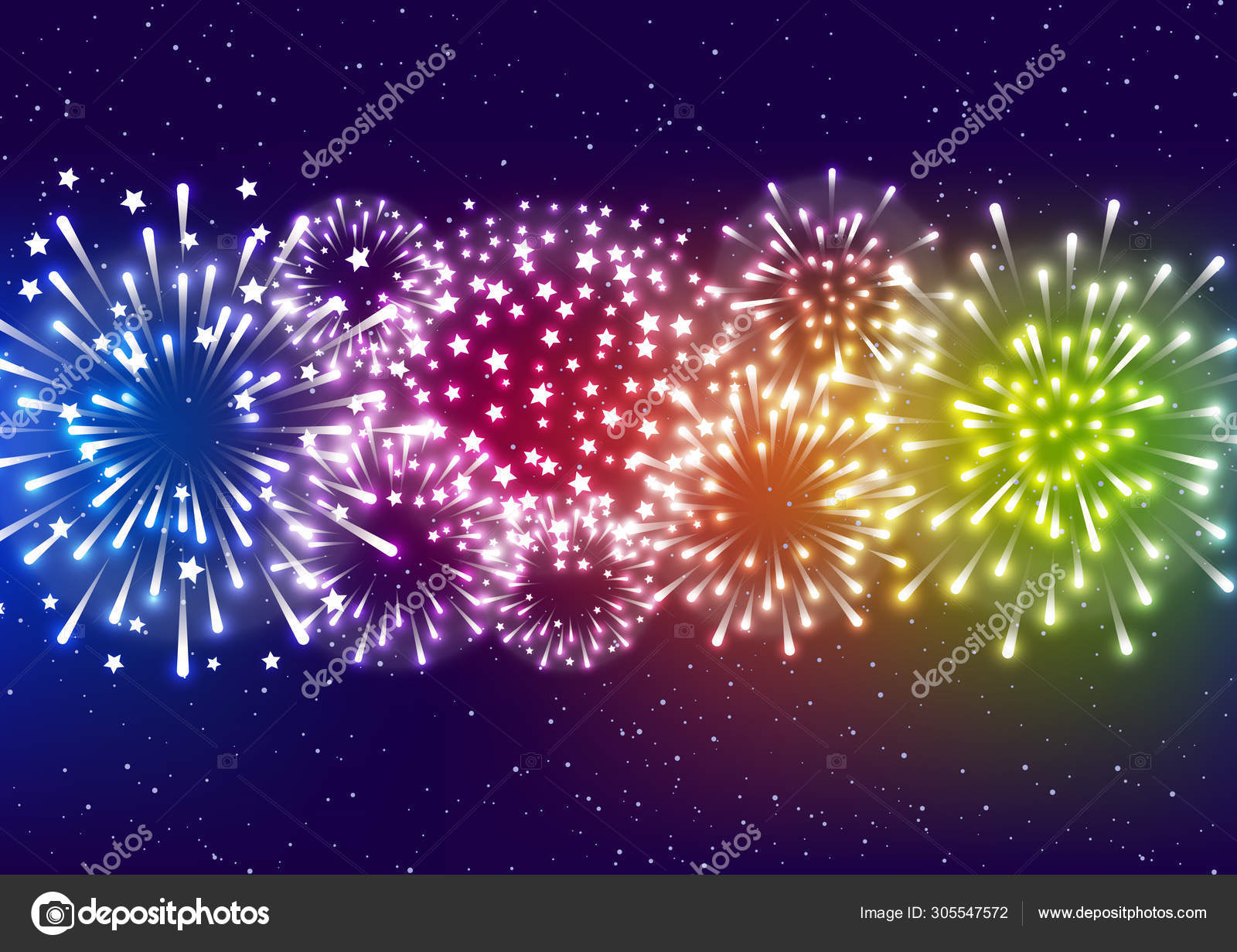 Shiny Fireworks Starry Sky Background Stock Vector Image by ©Huhli13 ...