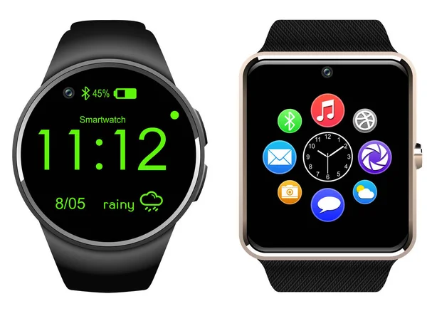 Smartwatch wearable computer accessory isolated, wristwatch realistic ...