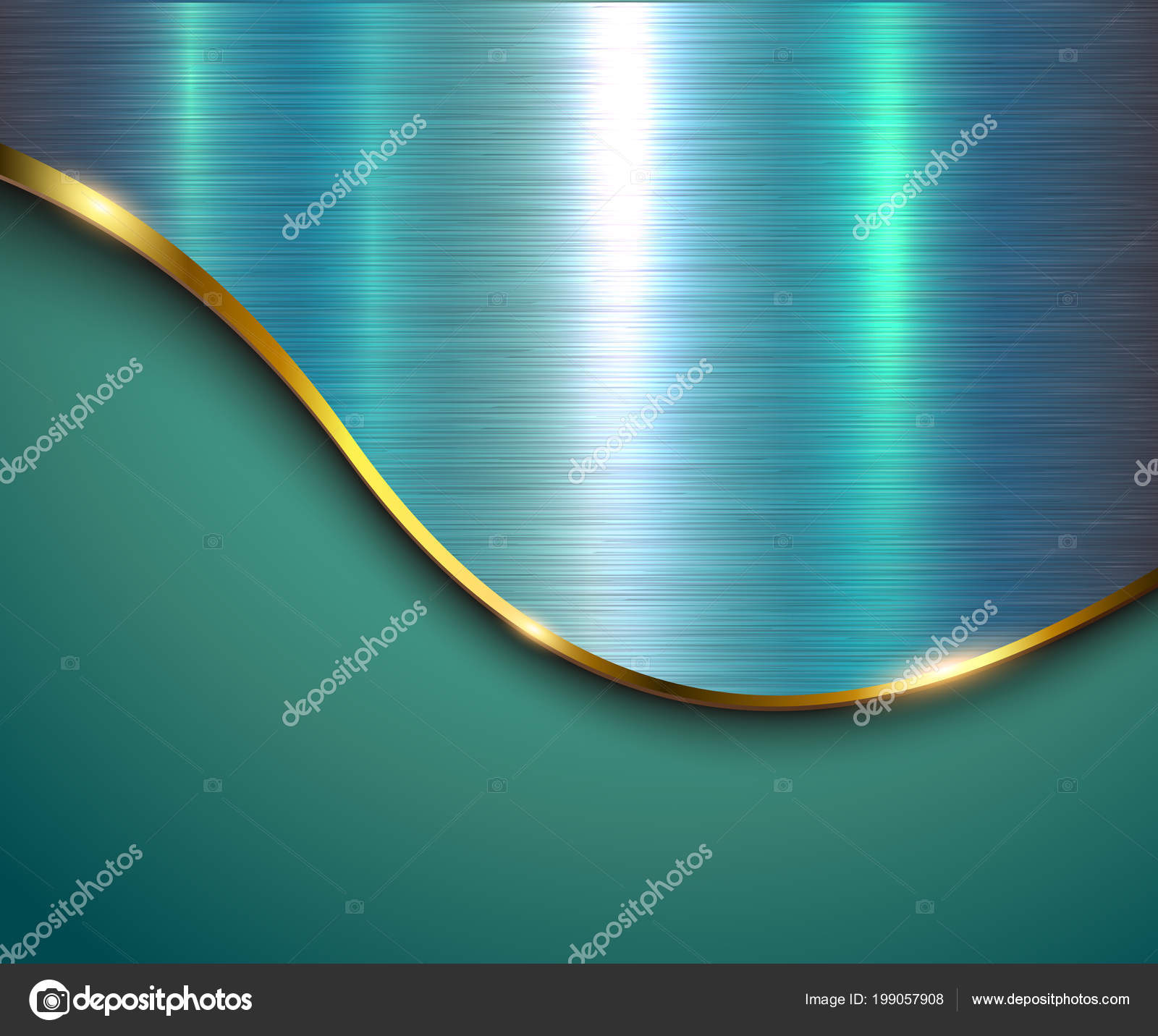 Elegant Metallic Background Green Gold Wave Metal Texture Vector ...