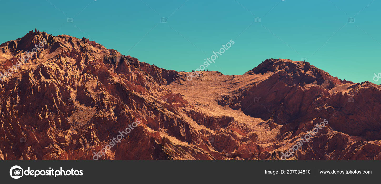 Mars Landscape Render Imaginary Mars Planet Terrain Science Fiction ...