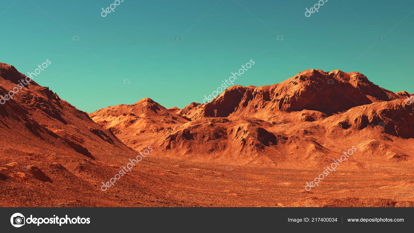 Mars Landscape Render Imaginary Mars Planet Terrain Science Fiction ...