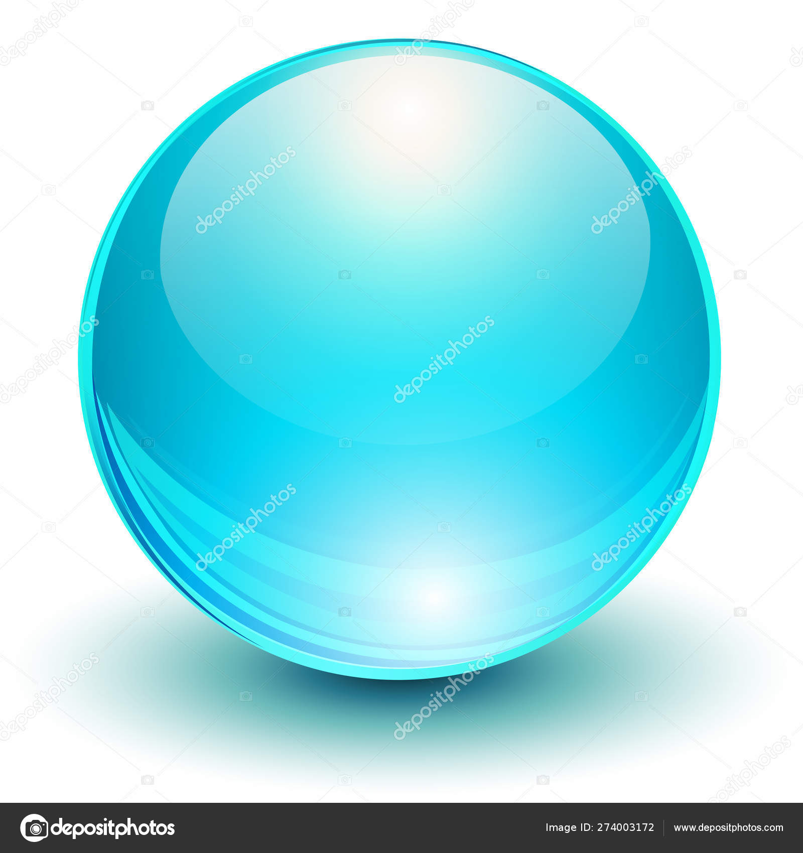 Glass blue ball, 3D icon Stock Vector by ©cobalt88 274003172