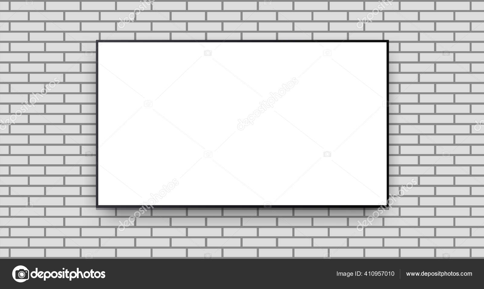 White Screen Brick Wall Background Technology Vector Template Copy ...