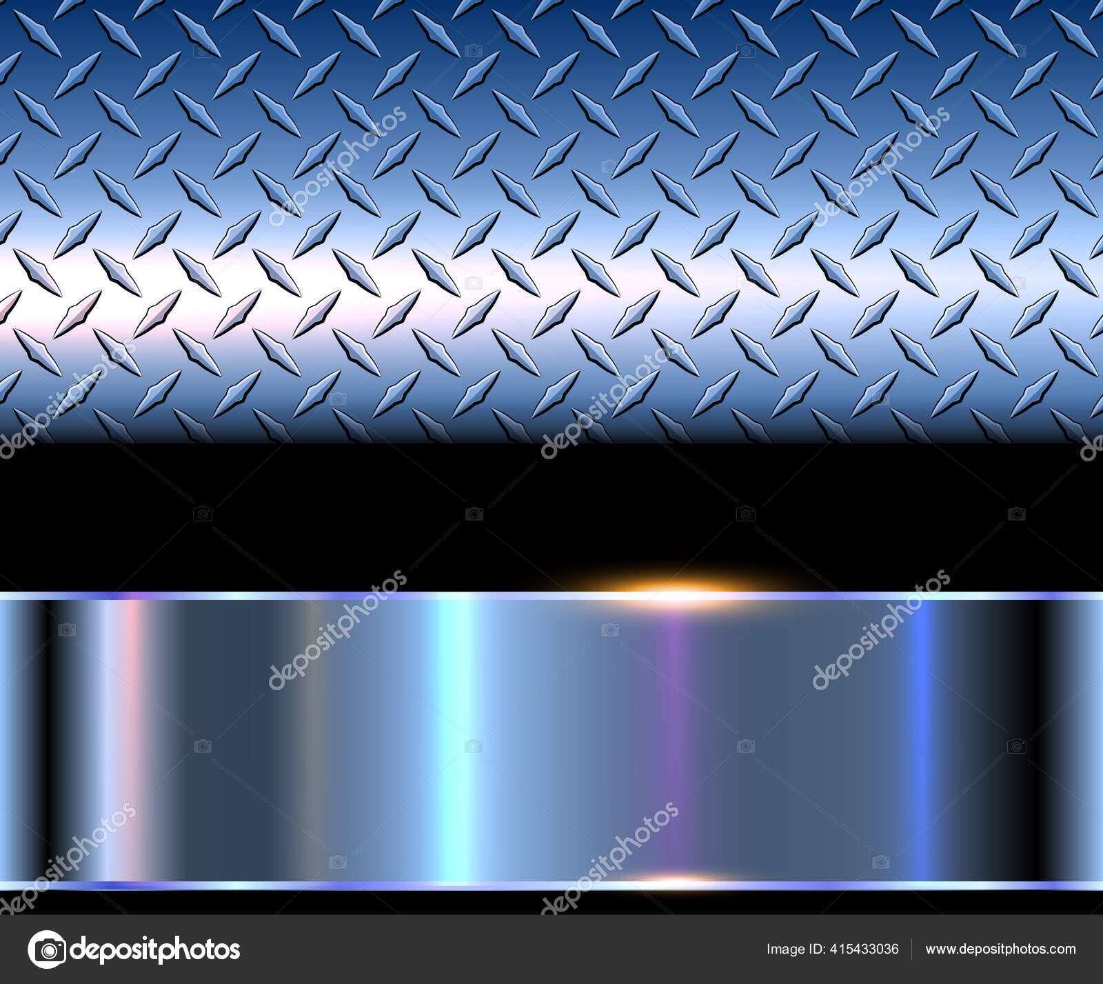 Blue Metallic Background Polished Steel Texture Diamond Plate Pattern ...