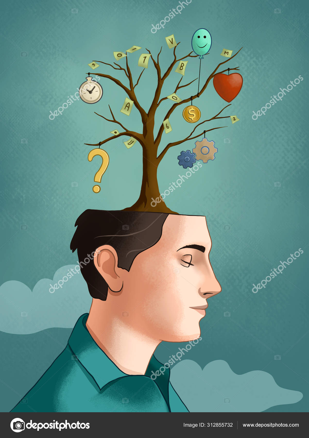 Different thoughts growing on a tree Stock Illustration by ©Andreus ...