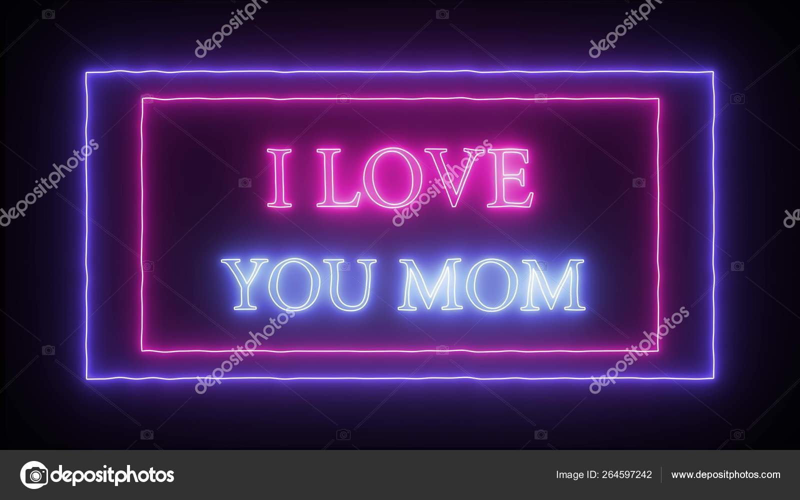 Neon sign I love you mom — Stock Photo © chudakov #264597242