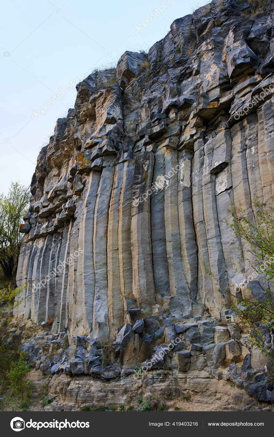 Columnas Basalto Formadas Través Volcán Extinto — Foto de stock ...