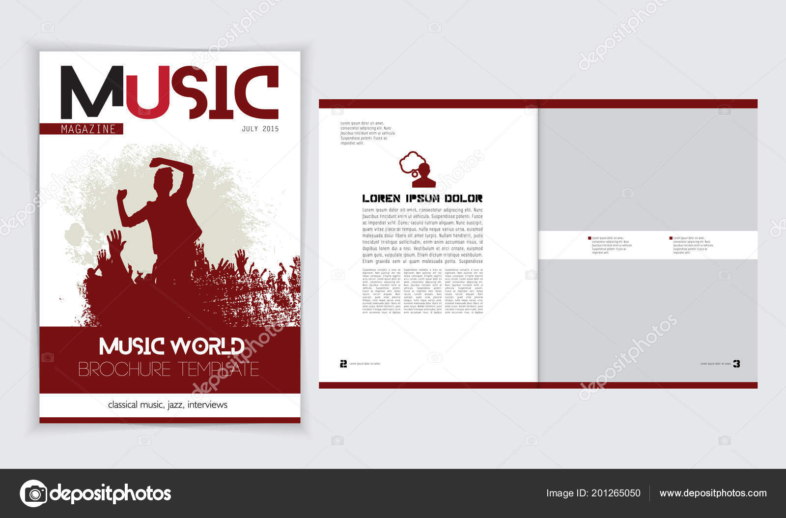 Music Magazine Brochure Layout Easy Editable Stock Vector by ©zeber2010 ...