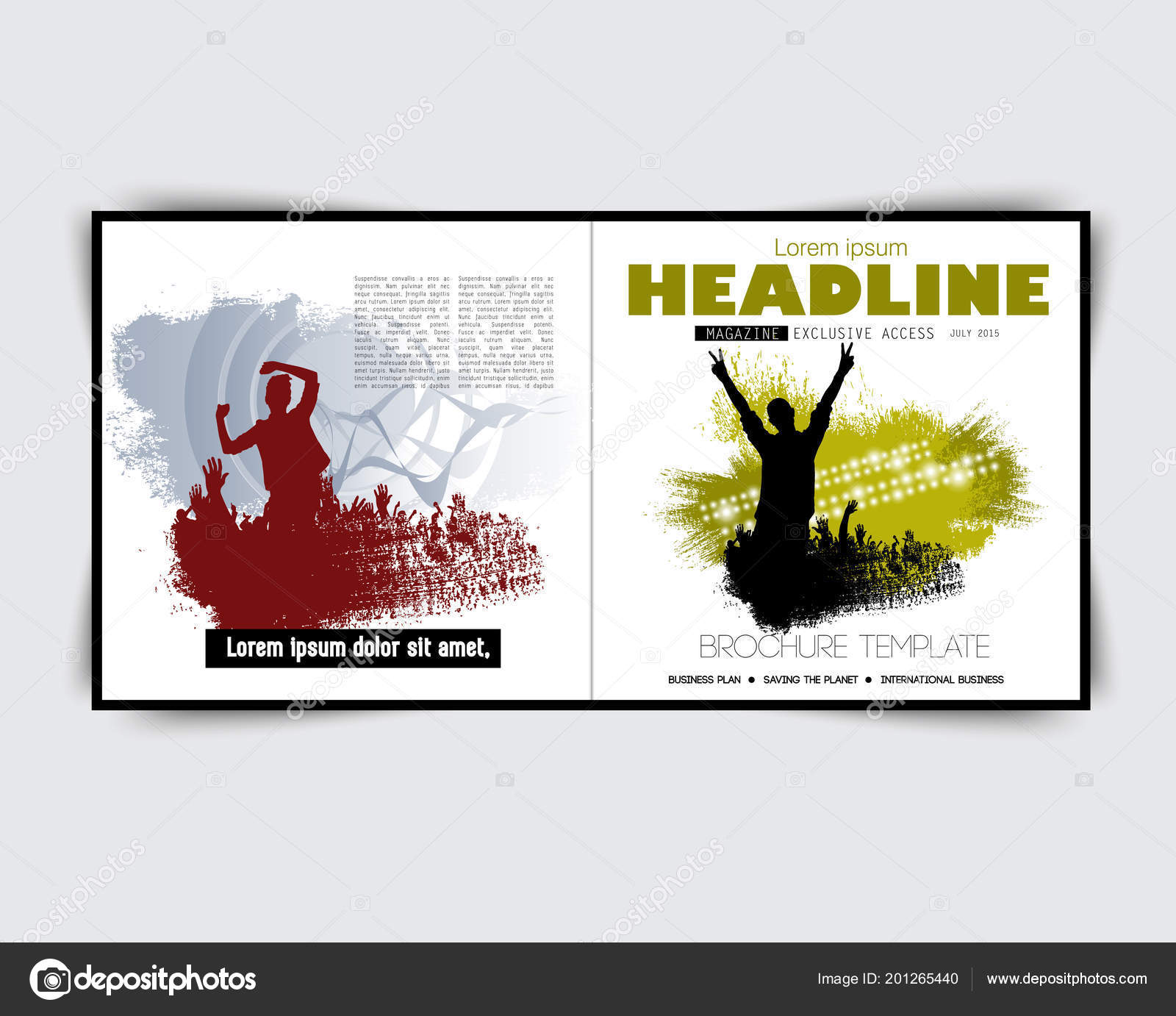 Music Magazine Brochure Layout Easy Editable Stock Vector by ©zeber2010 ...