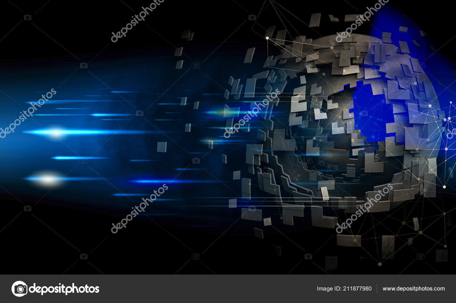 Rendering Abstract Digital Technology Background Stock Photo by ...