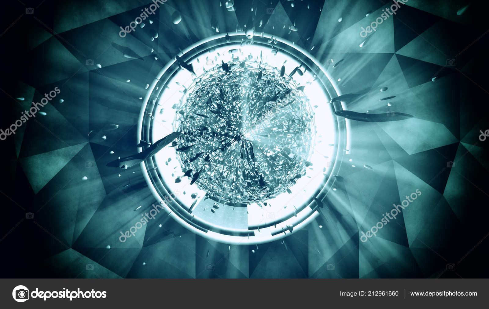 Rendering Abstract Digital Technology Background Stock Photo by ...