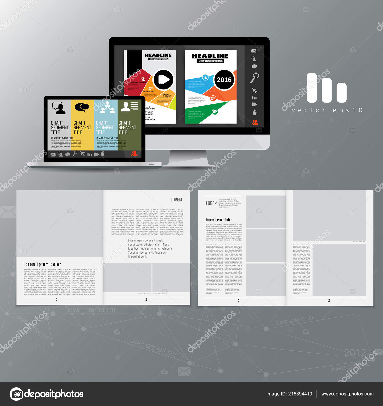 Corporate Booklet Presentation Templates Easy Use Flyer Vector Stock ...