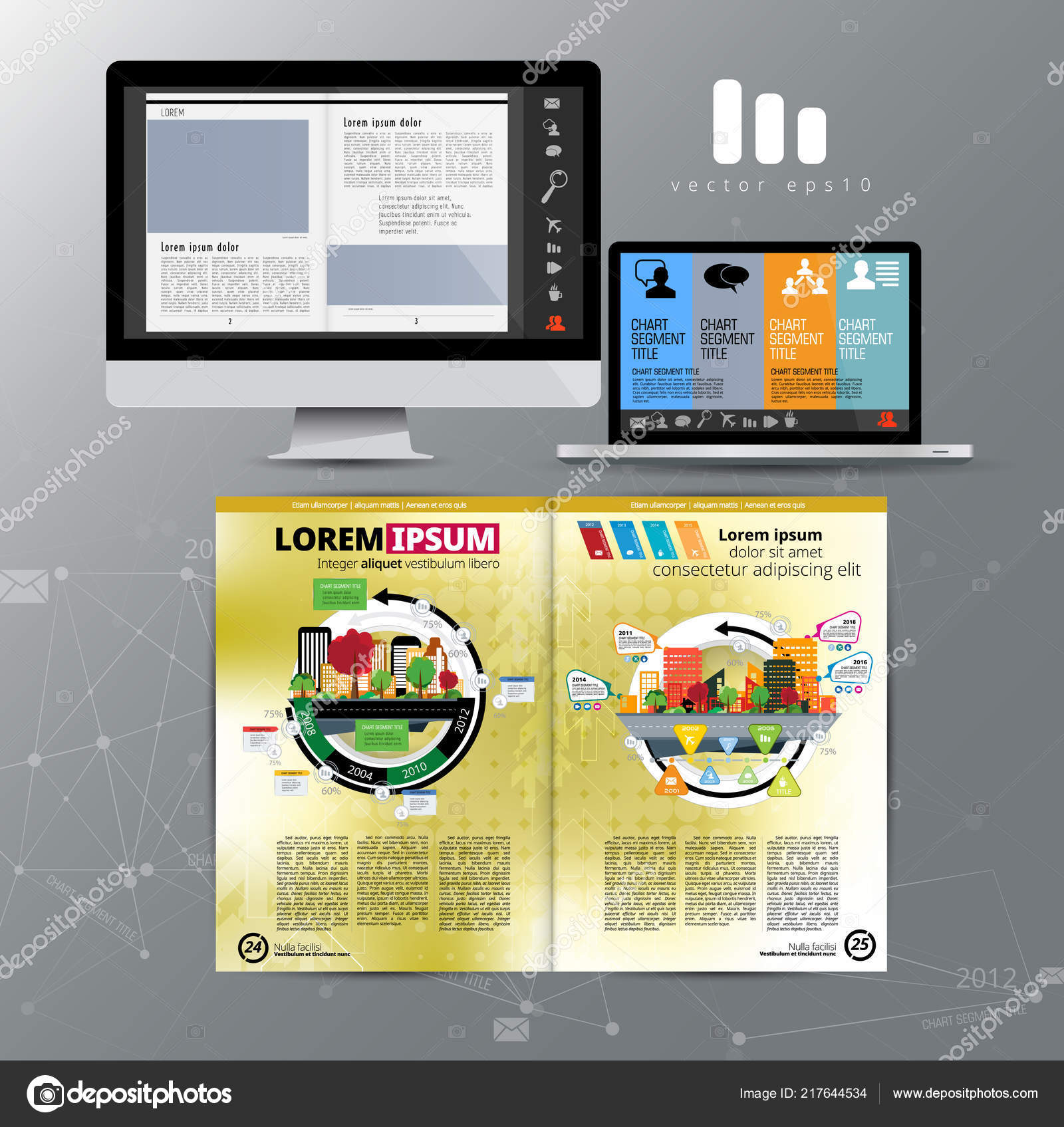 Plantilla Diseño Vectorial Listo Para Uso Para Folleto Informe Anual ...