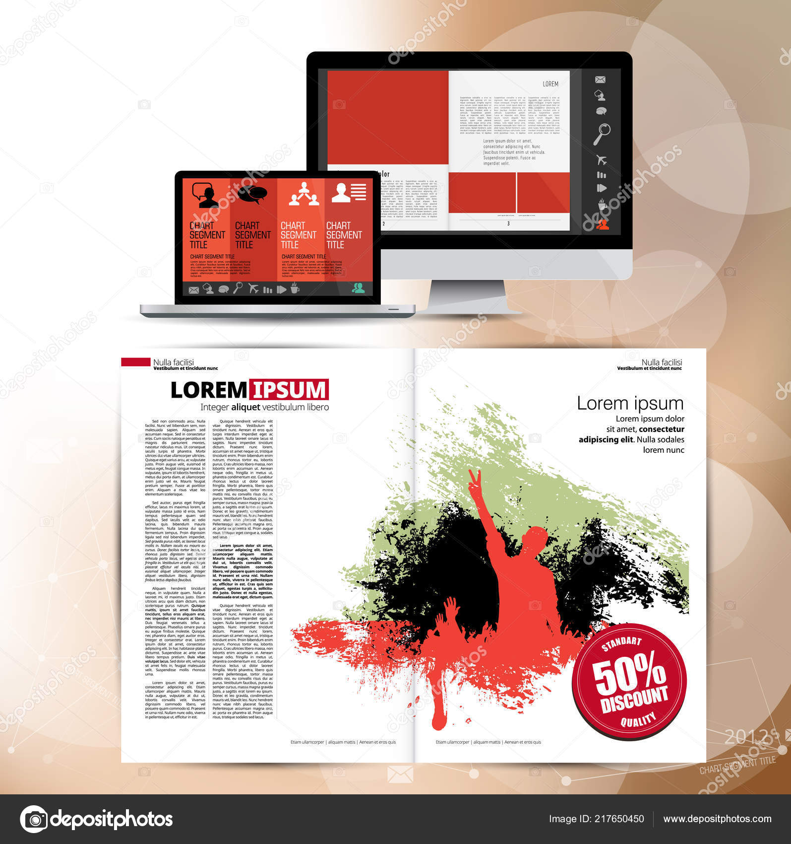 Plantilla Diseño Vectorial Listo Para Uso Para Folleto Informe Anual ...