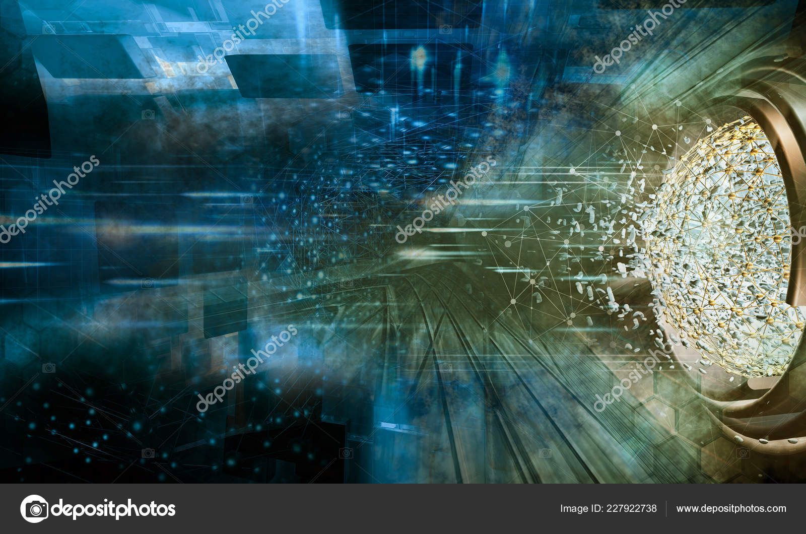 Rendering Abstract Digital Technology Background Stock Photo by ...