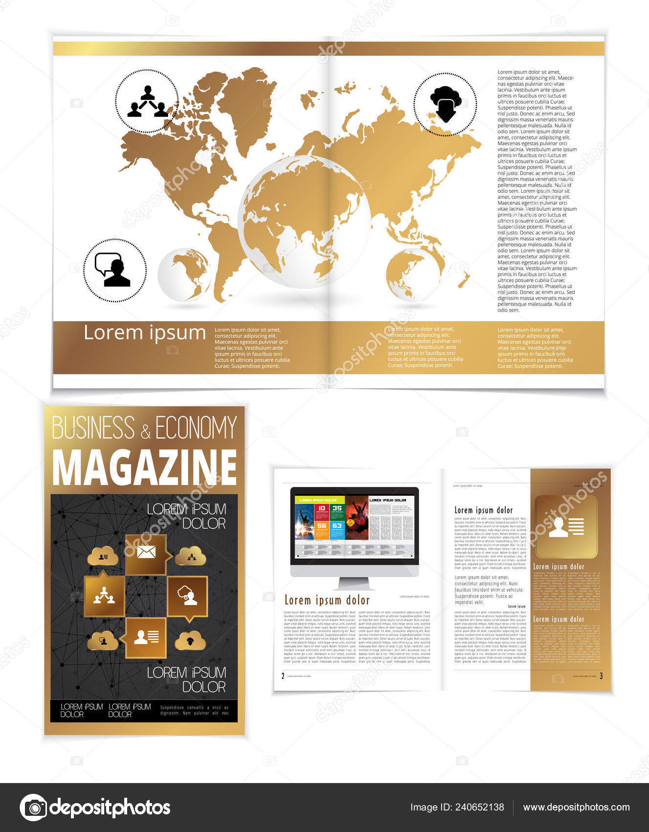 Corporate Booklet Presentation Templates Easy Use Flyer Vector Stock ...